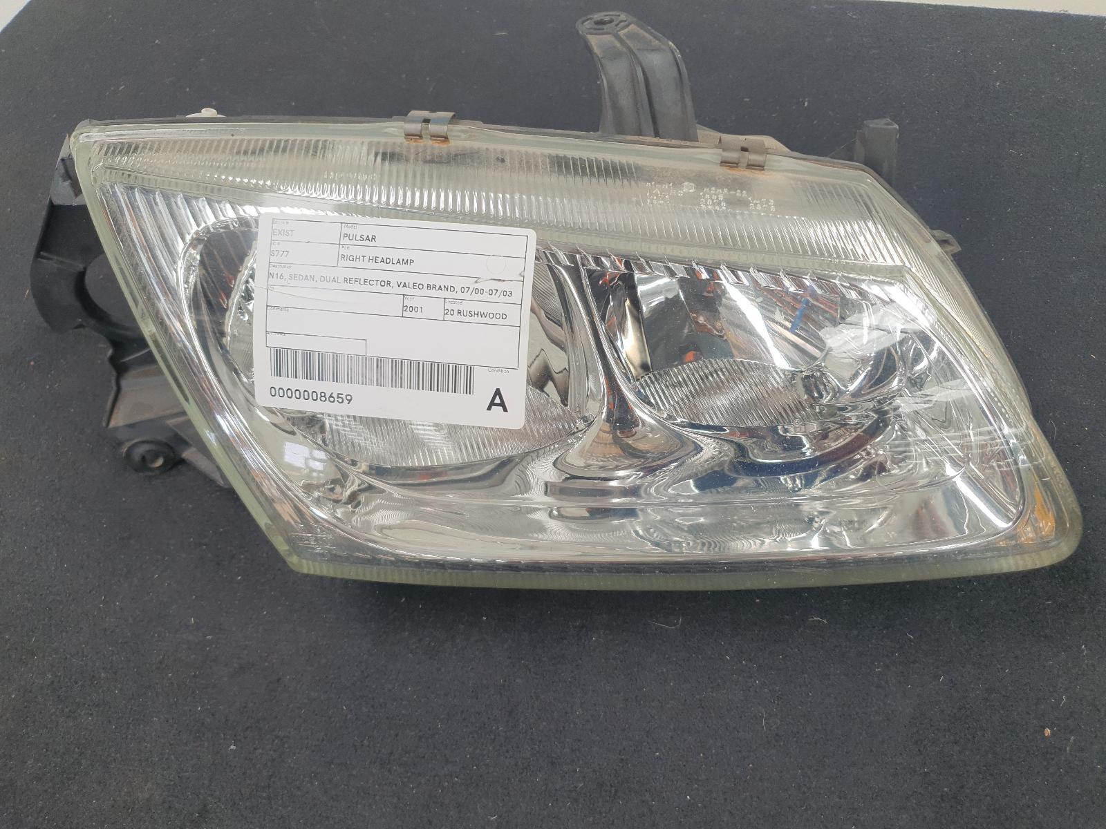 NISSAN PULSAR RIGHT HEADLAMP N16, SEDAN, DUAL REFLECTOR, VALEO BRAND ...