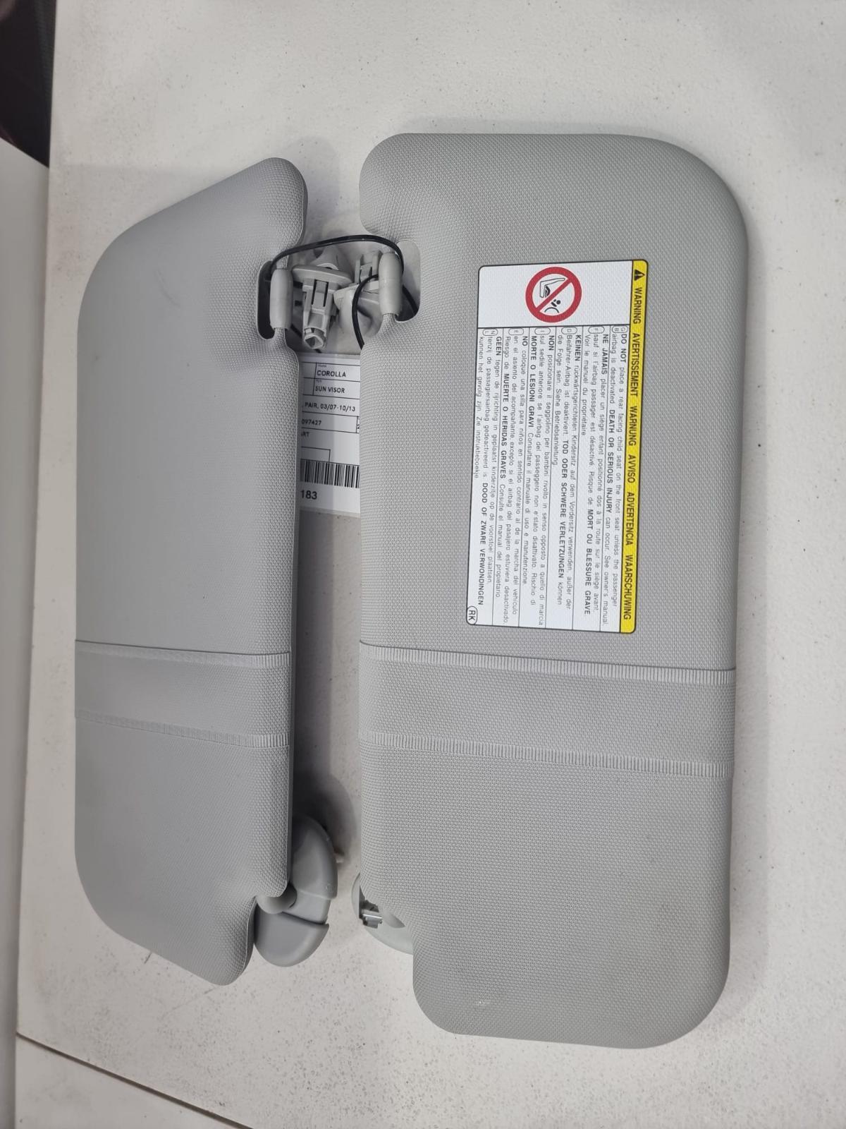 TOYOTA COROLLA SUN VISOR ZRE152 153R PAIR 03 07 10 13 07 08 09 10 11 12 13 MMM Auto Centre
